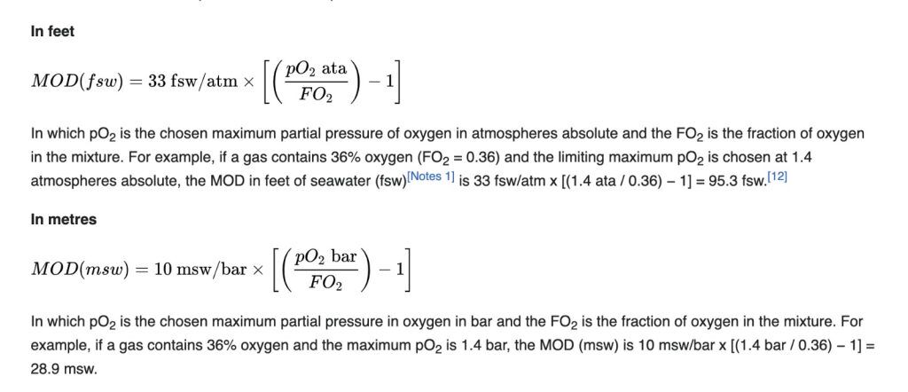 PADI RDP Open water dive table and Nitrox 32 and Nitrox 36 Table - Bali ...